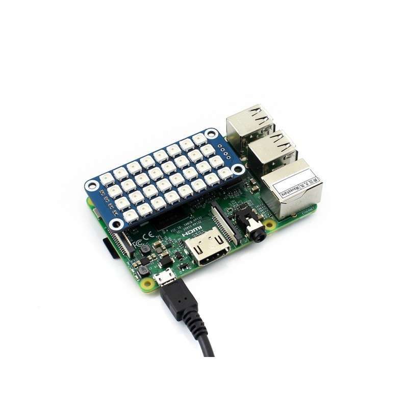 True color RGB LED HAT for Raspberry Pi, colorful display (WS-12725 ...