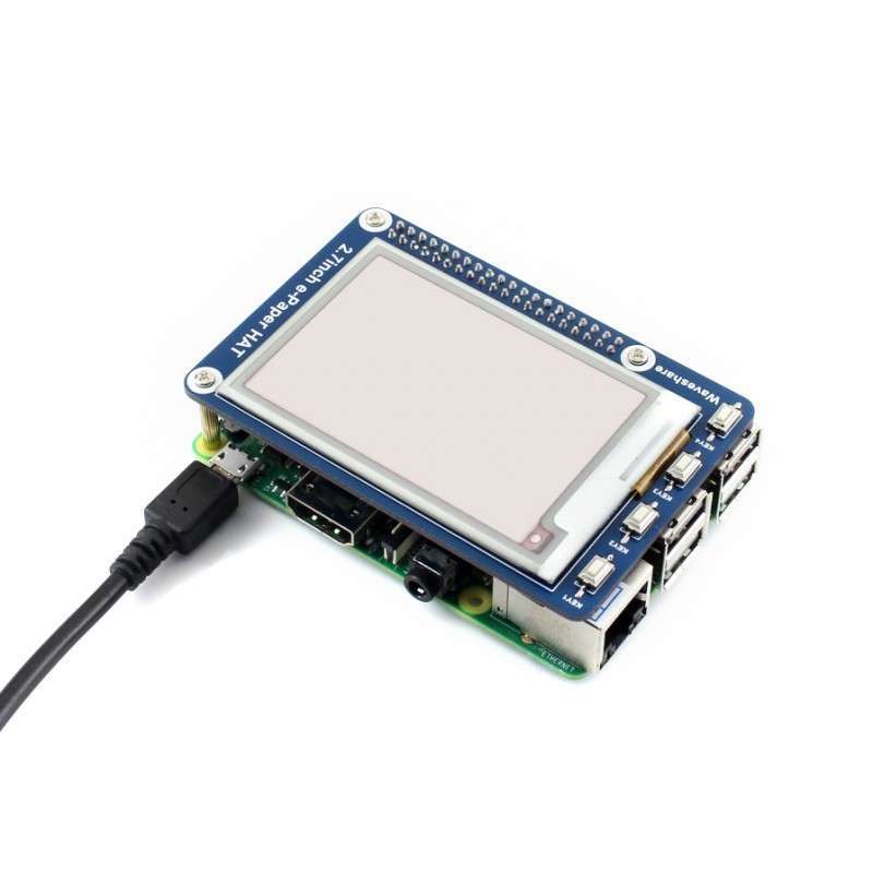 264x176, 2.7inch E-Ink display HAT for Raspberry Pi, three-color (WS ...
