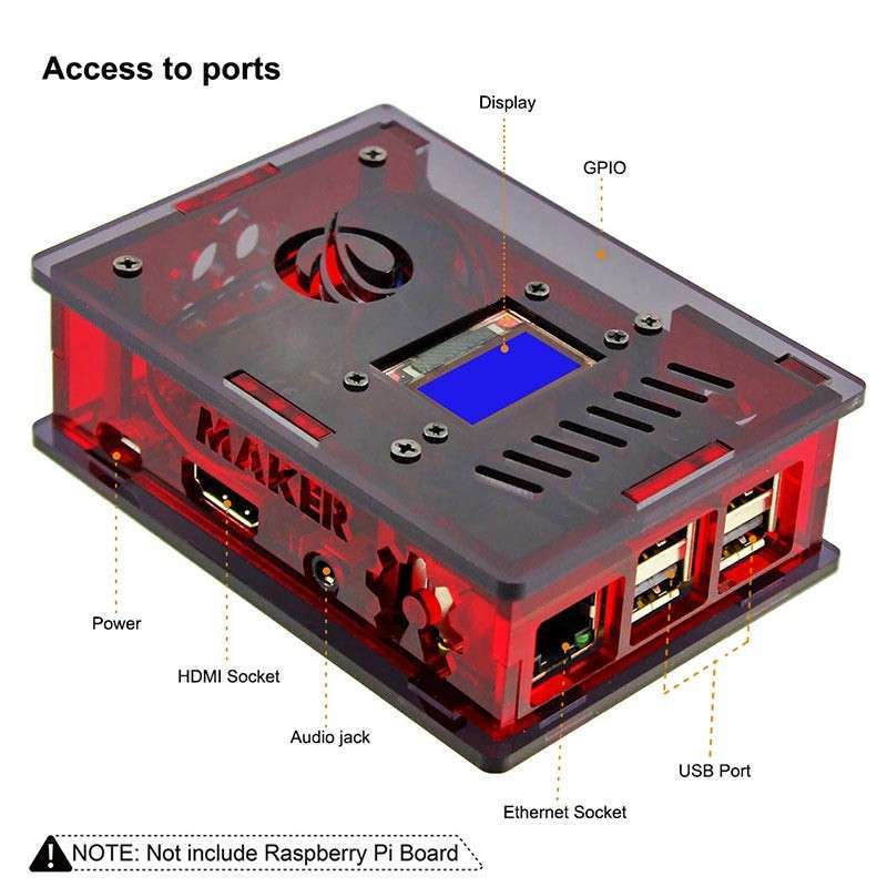 Elecrow 4 in 1 Raspberry Pi B+ Raspberry Pi 3 Case Charger AC/DC ...