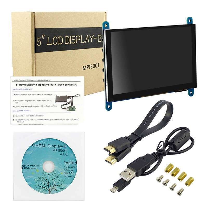 5inch HDMI 800x480 Capacitive Touch LCD Display for Raspberry Pi/PC/PS ...
