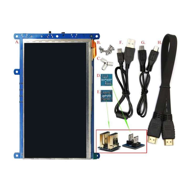 ODROID-VU7A Plus 7inch HDMI display with Multi-touch+Audio for ODROID ...