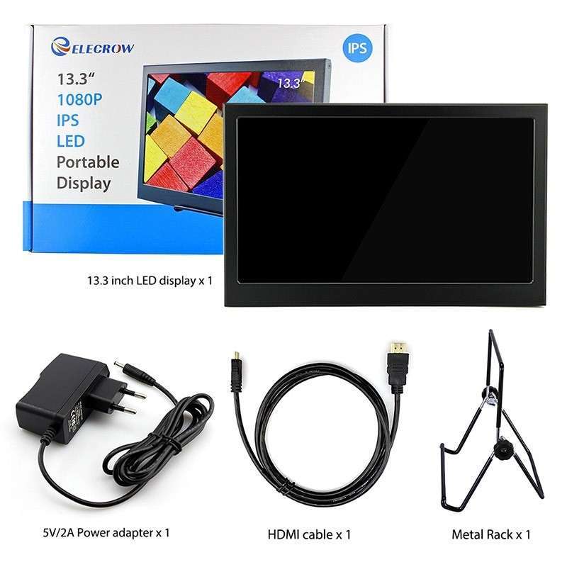 13.3Inch IPS 1920x1080 Dual HDMI+Speakers for RPi/XBOX/Windows (ER ...