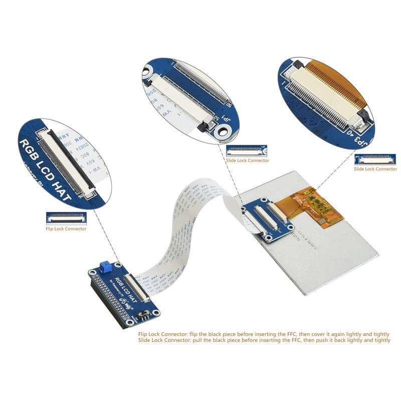 5inch IPS Display for Raspberry Pi, DPI interface, no Touch, 800x480 ...