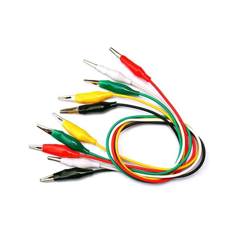 5pcs 50cm Double-ended Clips Cable Alligator Testing Probe Lead Wire ...