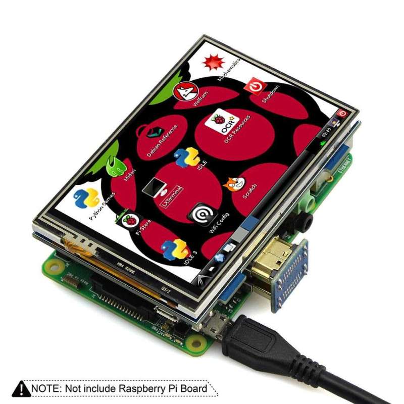 HDMI 3.5 inch 480x320 Resolution Touch Screen Monitor for Raspberry Pi ...