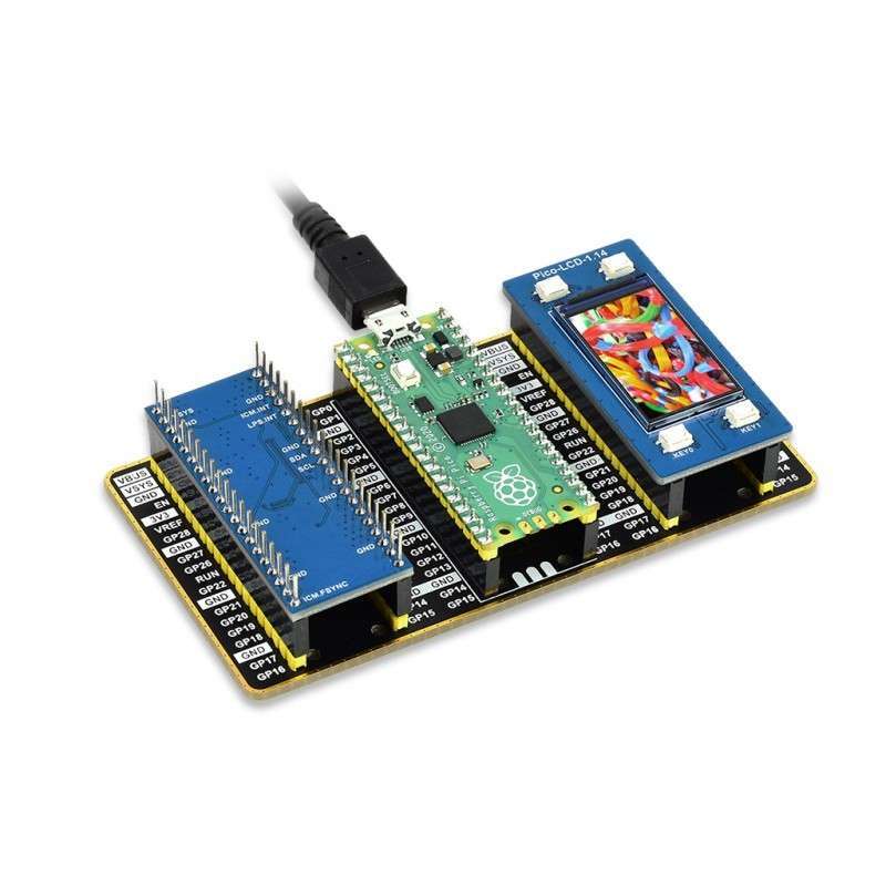Raspberry Pi Pico Evaluation Kit (Type B), The Pico + Color LCD + IMU ...