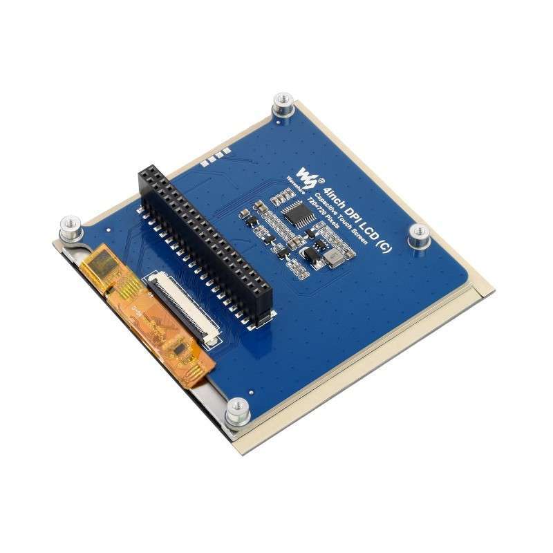4inch Square Capacitive Touch Screen LCD (C) for Raspberry Pi, 720×720, DPI, IPS, Toughened ...