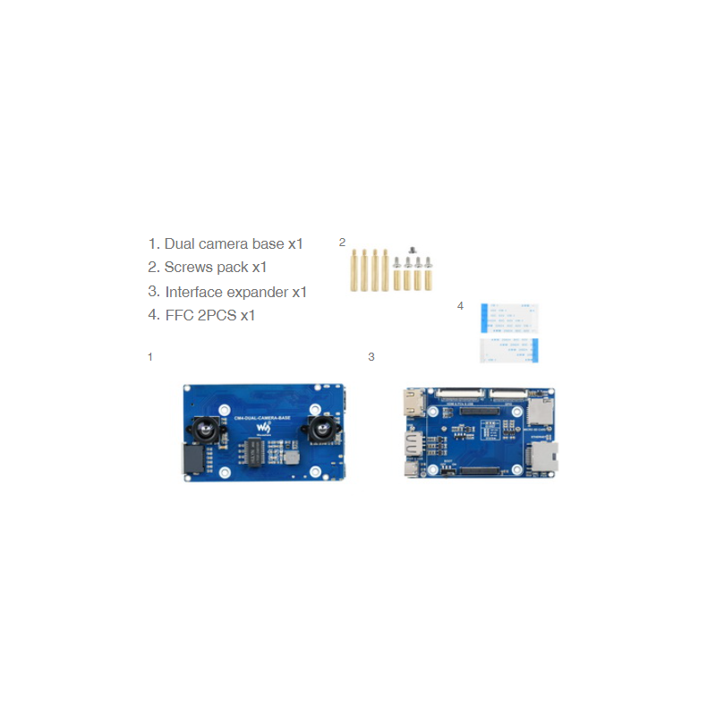 Binocular Camera Base Board Designed For Raspberry Pi Compute Module 4 (Obsahuje Interface ...