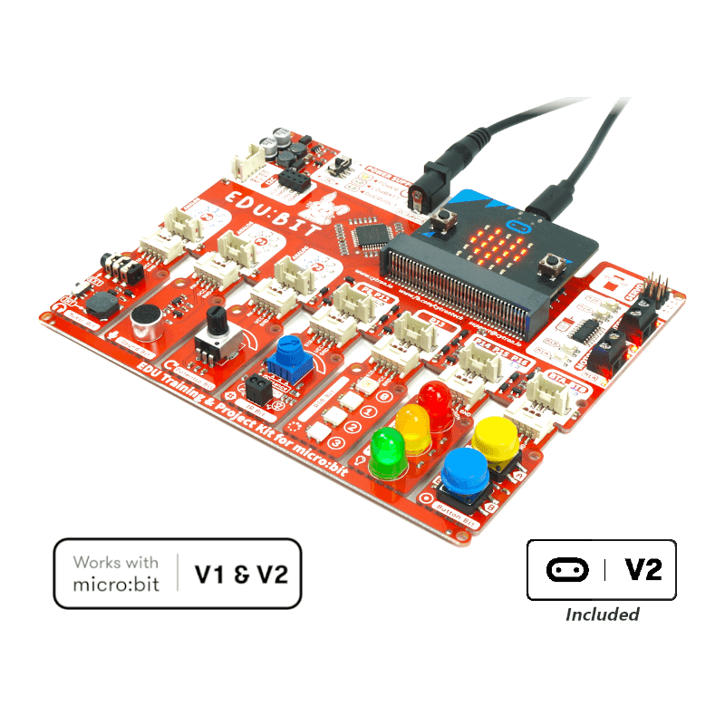 EDU:BIT Training & Project Kit for micro:bit (Cytron Technologies) obsahuje micro:bit V2