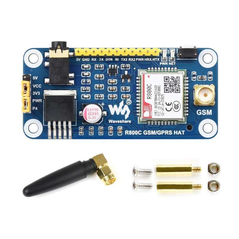 R800C GSM/GPRS HAT For Raspberry Pi (WS-23459)