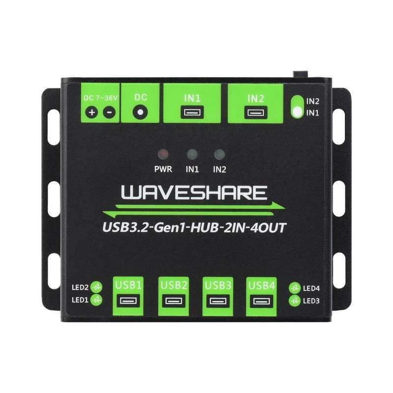Industrial grade USB HUB, Extending 4x USB 3.2 Ports, Switchable dual ...