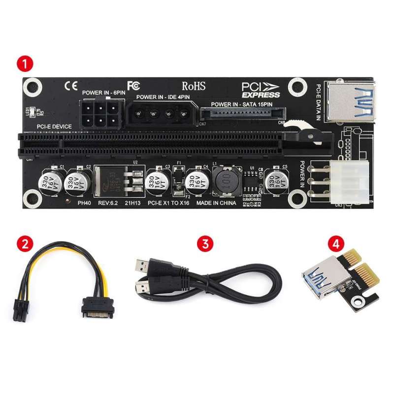 PCIe X1 to PCIe X16 Expander, Using With M.2 to PCIe 4-Ch Expander (WS ...