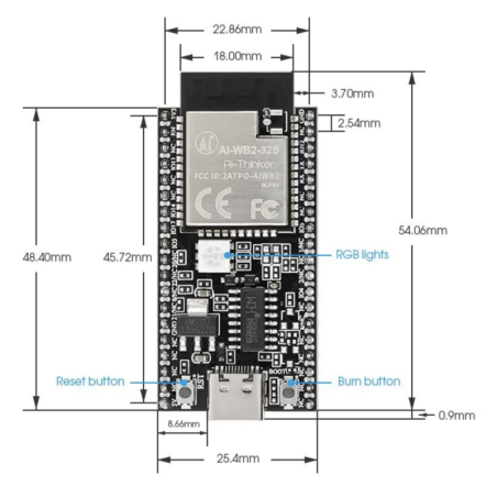 AI-WB2-32S KIT 2.4G WiFi&BLE Module ESP32 Development Board with BL602 compatible with ESP32-S ...