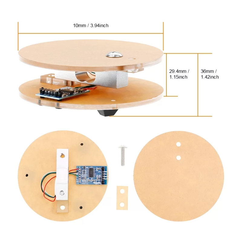 Weight Sensor Kit- 3Kg (ER-SEN003KGK) incl. HX711 ampplifier & 100 g ...