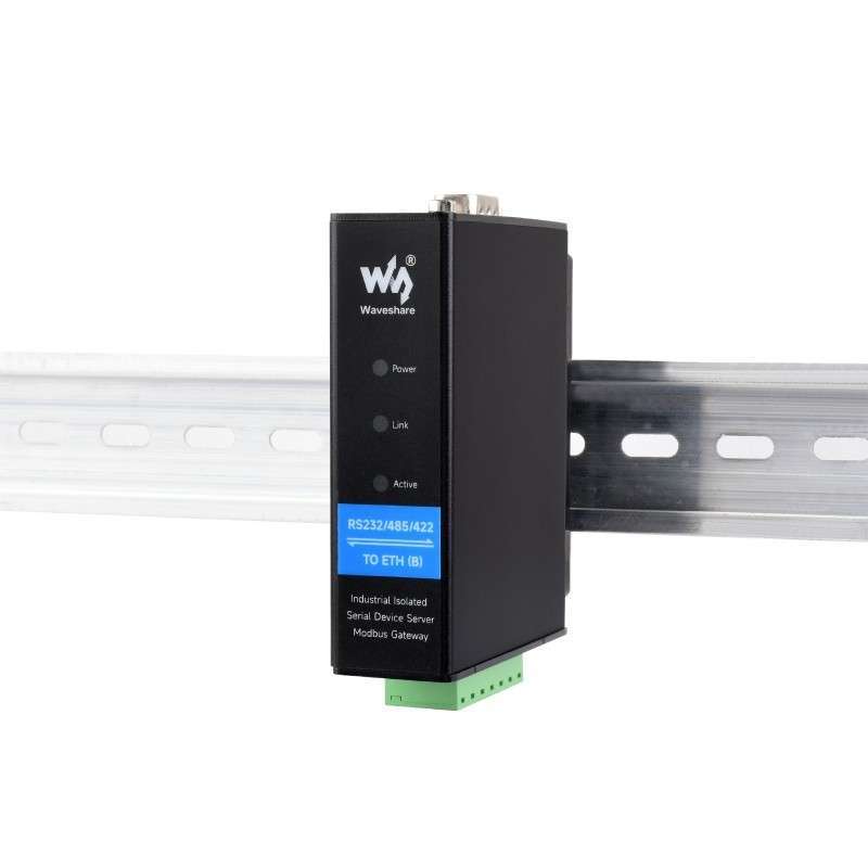 Rail-Mount Serial Server, RS232/485/422 to RJ45 Ethernet Module, TCP/IP ...