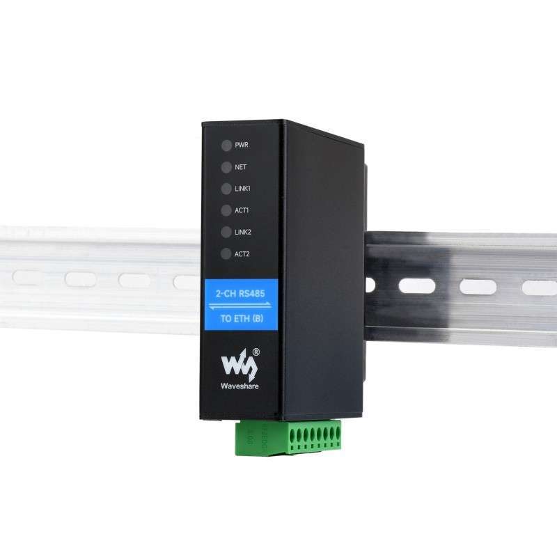 2-Ch RS485 to RJ45 Ethernet Serial Server, Dual channels RS485 independent, Dual Ethernet Ports ...