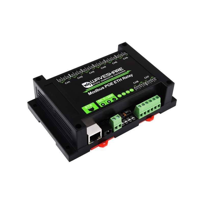 8 Ch Ethernet Relay Module Modbus Rtumodbus Tcp Protocol Poe Isolation Protection Circuits