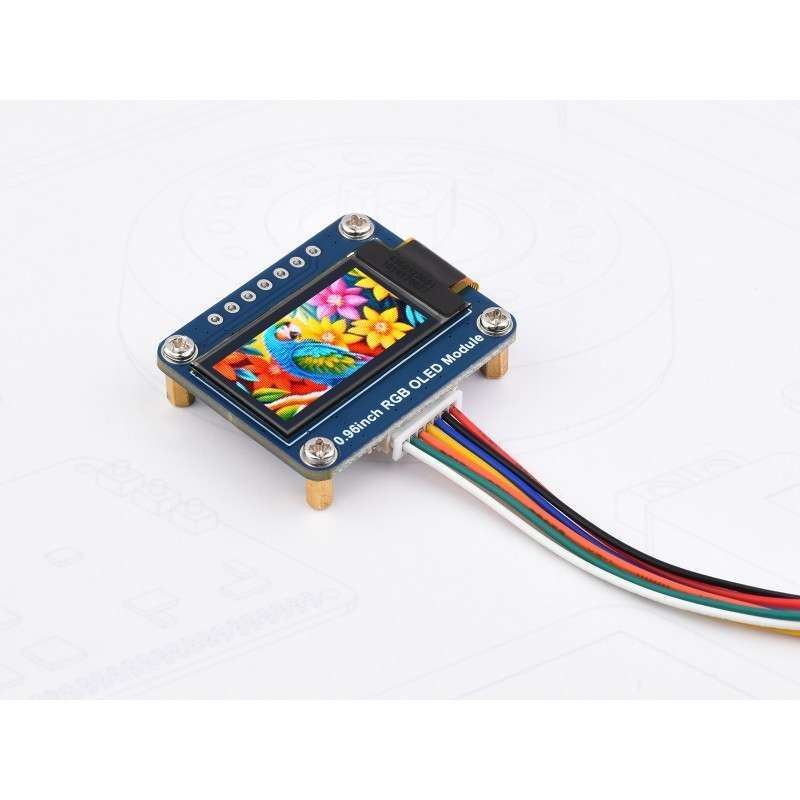 0.96inch RGB OLED Display Module, 64×128 Resolution, 65K Colors, SPI ...