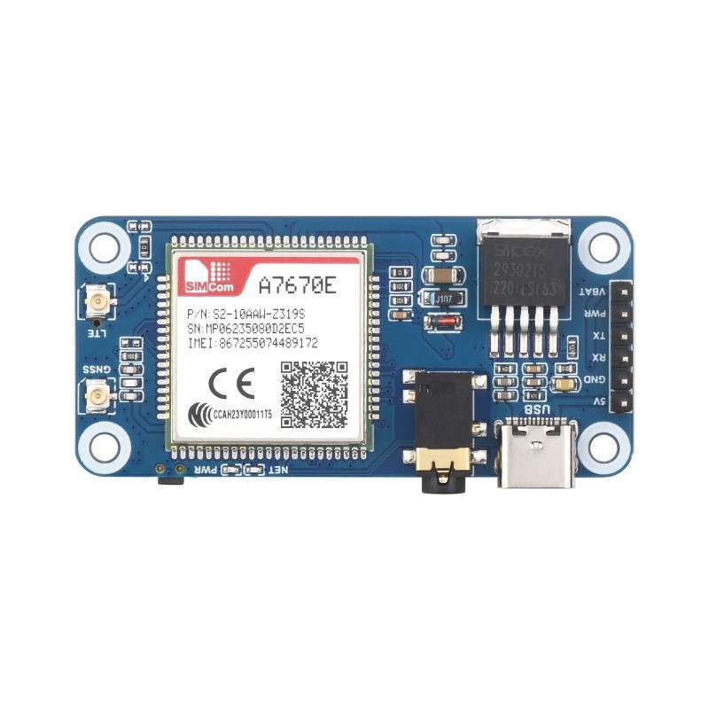 Cat-1/GSM/GPRS/GNSS HAT for Raspberry Pi, Based On A7670E module, LTE ...
