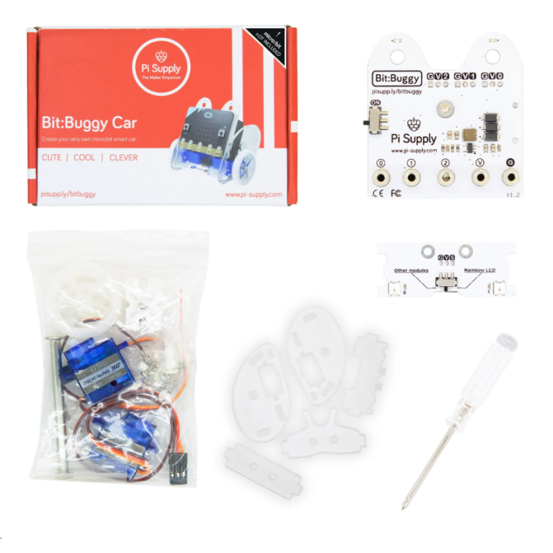 Pi Supply Bit:Buggy Car (without micro:bit) - For STEM Learning & Programming