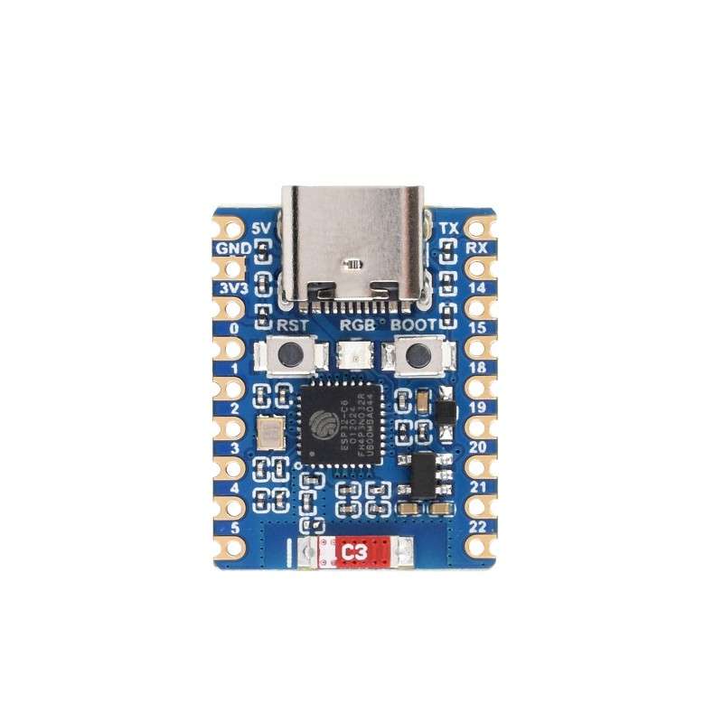 ESP32-C6 Mini Development Board, Based on ESP32-C6FH4, 160MHz 2.4GHz WiFi 6 & BT5, ESP32 (WS-27035)