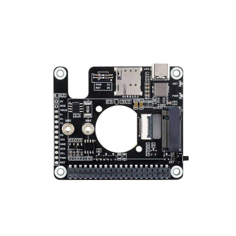 PCIe to 5G/4G/3G SIM8262A-M2 HAT Raspberry Pi 5 HAT, 3042/3052 SIMCom ...