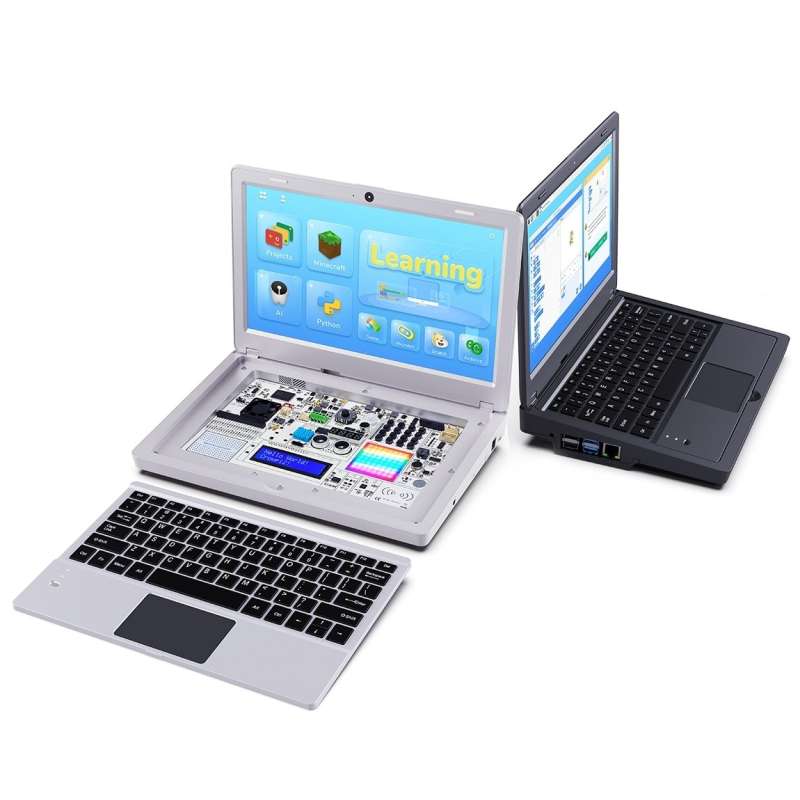 CrowPi2 (Silver) All in One Raspberry Pi Laptop & STEM Learning (ER-SER35002P) Basic Kit