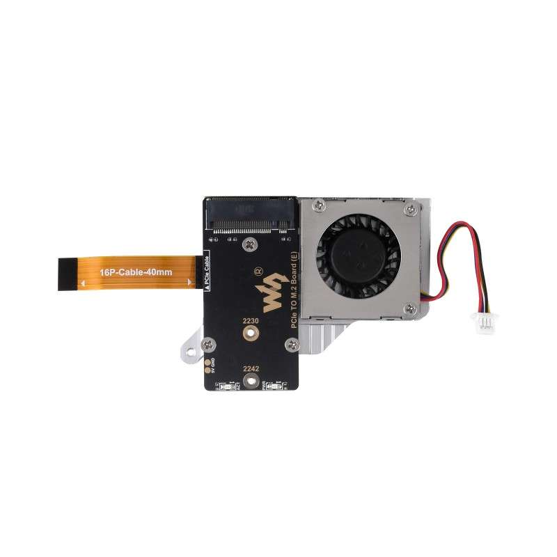 PCIe To M.2 Adapter Board (E) For Raspberry Pi 5, With Cooling Fan 2242 ...