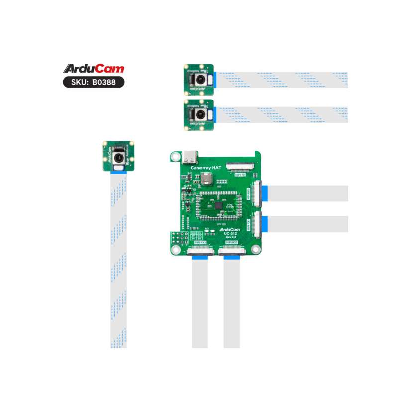 16MP IMX519 Autofocus Synchronized Quad-Camera Kit for Raspberry Pi, NVIDIA Jetson Nano/Xavier ...
