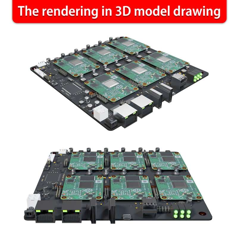 DeskPi Super6C Raspberry Pi CM4 Cluster Mini-ITX board 6 RPI CM4 ...