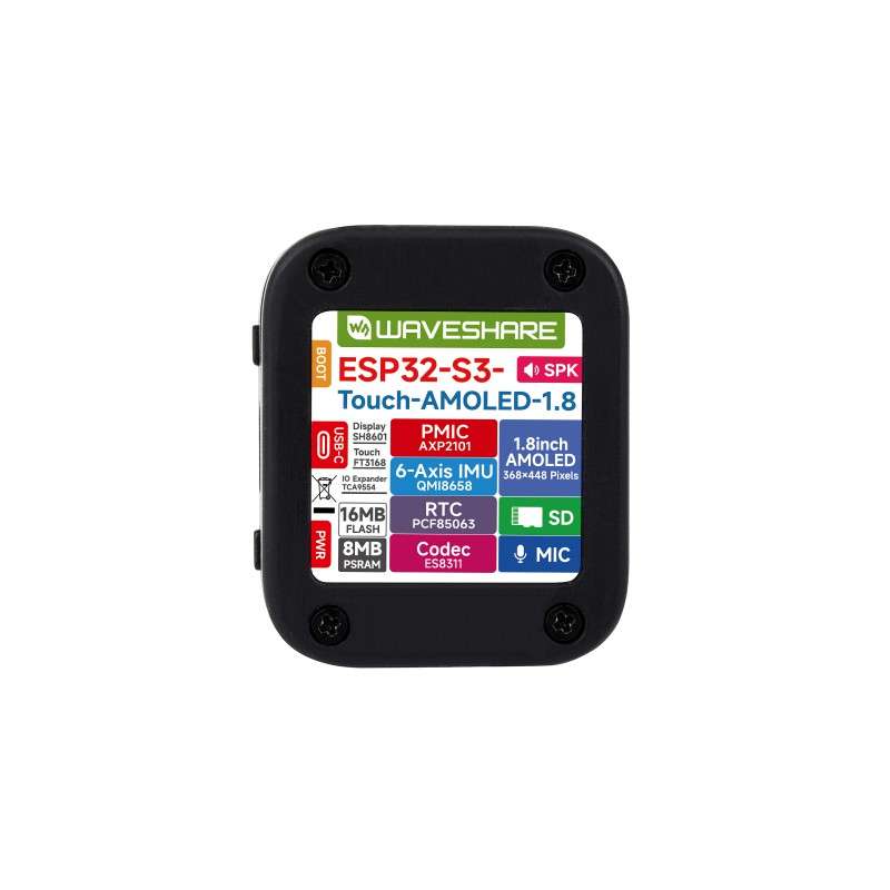 Esp32 S3 18inch Amoled Touch Display Dev Board 32 Bit Lx7 Dual Core