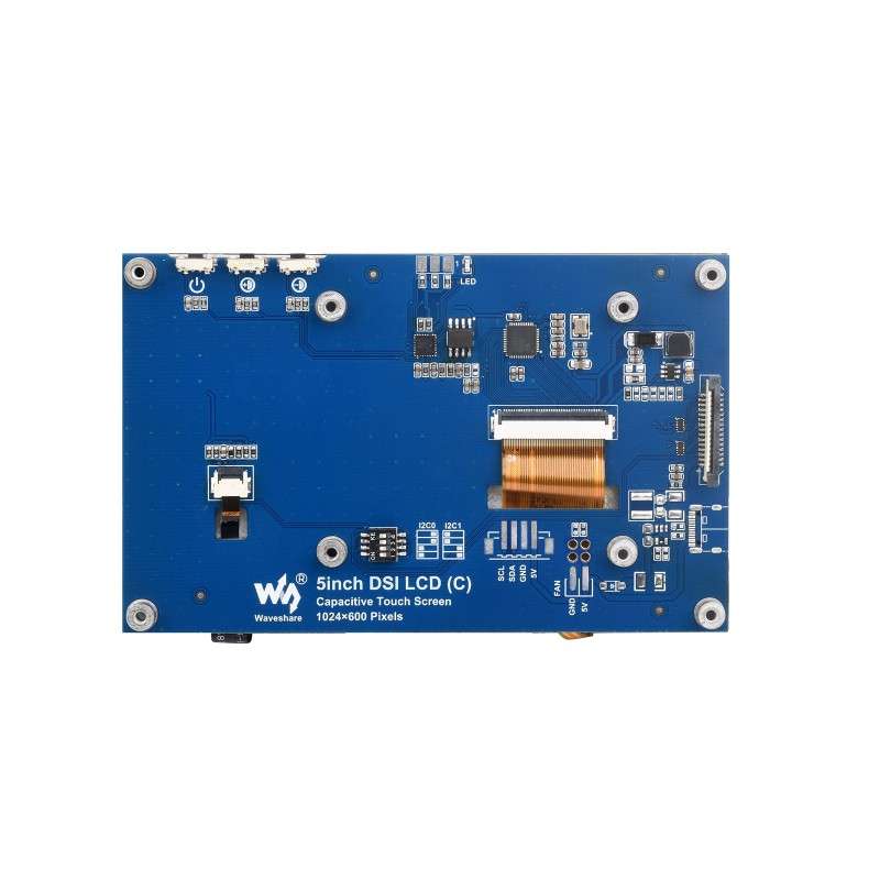 5inch Capacitive Touch Display For Raspberry Pi, DSI Interface, IPS Panel, 1024x600 Pixels ...
