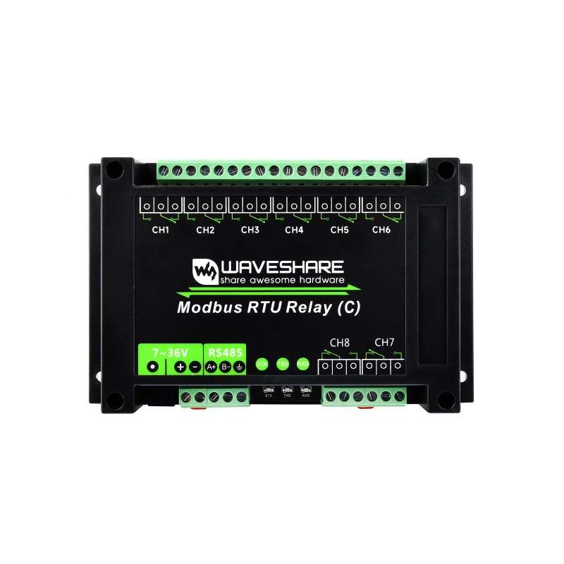 Modbus RTU 8-ch Latching Relay Module (C) RS485 Multi Isolation ...