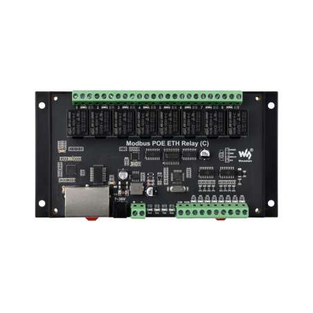 Dual Ethernet Ports 8-ch Relay Module (C), Modbus RTU, PoE Isolation ...