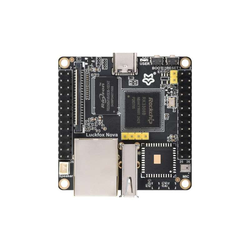 Luckfox Nova Micro Dev.Board, Rockchip RK3308B, 8GB eMMC, Integrated High-Performance Audio ...