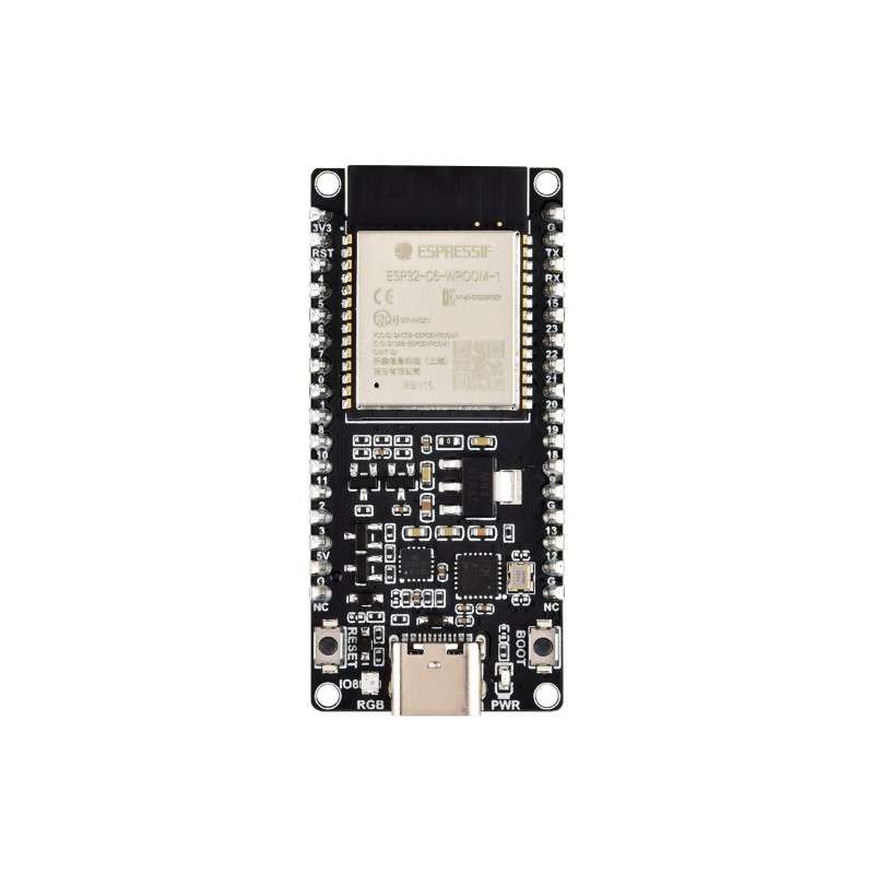 ESP32-C6 Microcontroller, WiFi 6 Dev.Board, 160MHz ESP32-C6-WROOM-1-NX Series Module, USB, UART ...