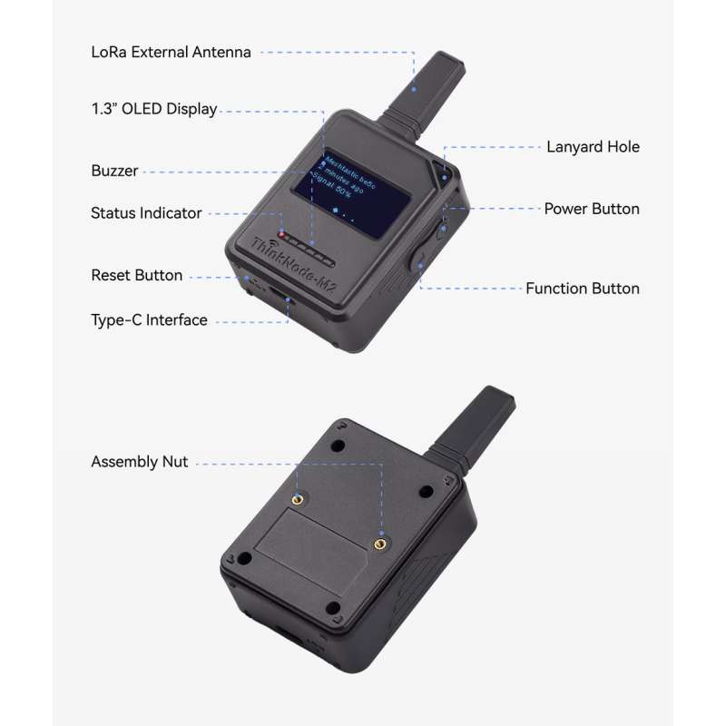 ThinkNode M2 Meshtastic (LoRa) Signal Transceiver Powered By ESP32-S3 with 1.3” OLED Display ...