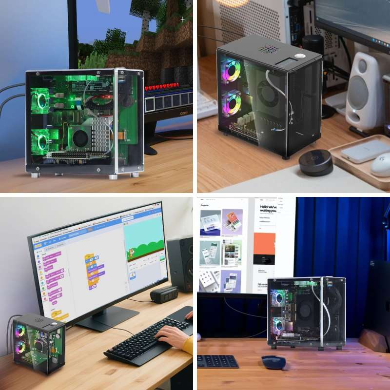 Mini PC Case With 1.3” OLED Screen For Jetson Orin Nano Case (MOA09001D ...