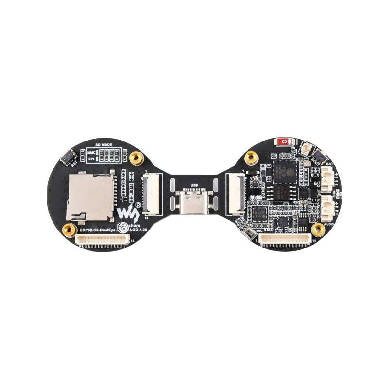 ESP32-S3 1.28inch Double Eye Round LCD AIoT Dev.Board, 1.28inch IPS ...