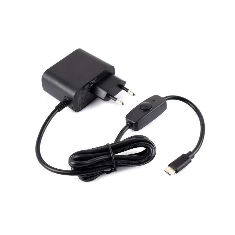 27W USB Type-C EU Power Supply Type C, PD For Raspberry Pi 5, 1.2m ...