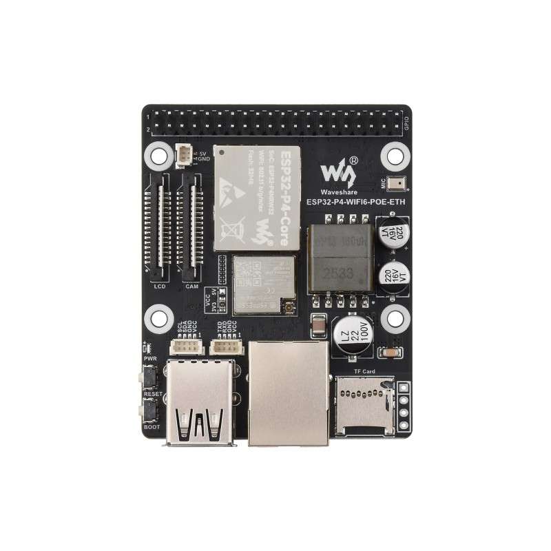 ESP32-P4-WIFI6-POE-ETH Dev.Board, ESP32-P4+ESP32-C6, Wi-Fi6,BT5 (LE ...