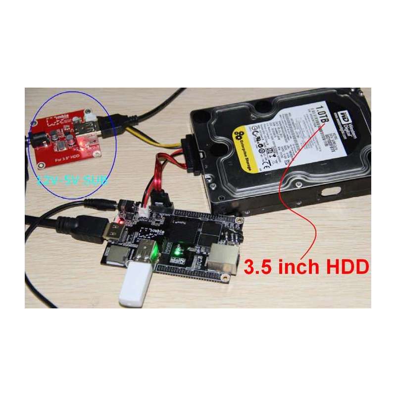 3.5" HDD Addon Package (Seeed10199001) connect HDD to Cubieboard
