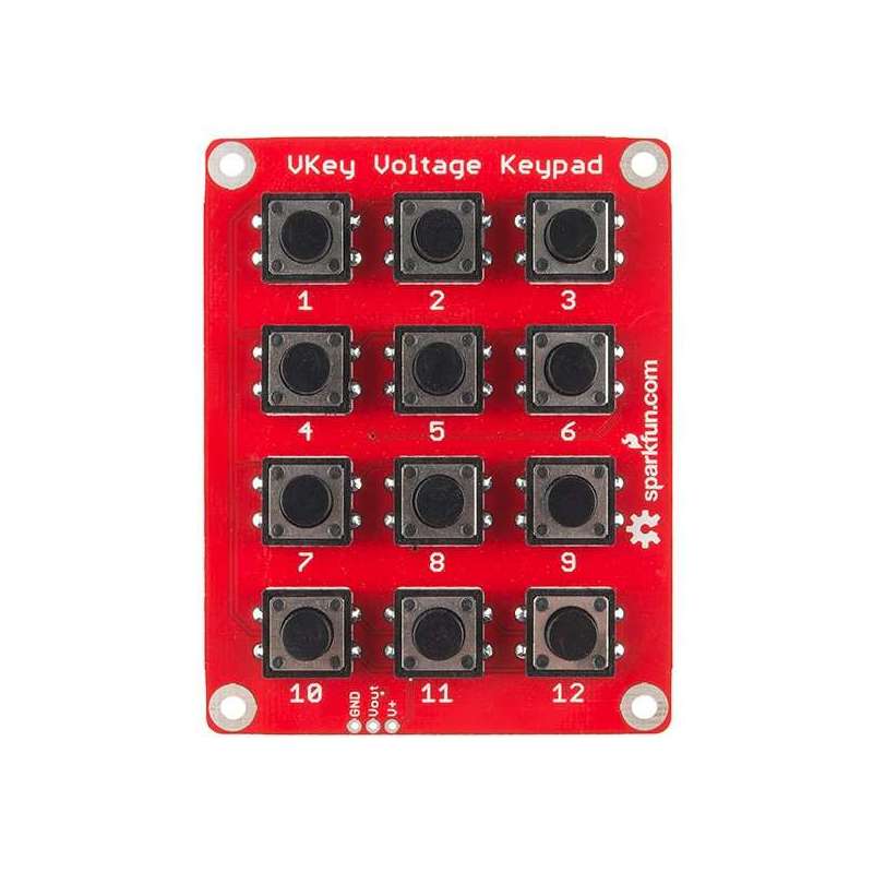 VKey Voltage Keypad 3x4 (Sparkfun PRT-12080) output analog voltage VKey Voltage Keypad 3x4 (Sparkfun PRT-12080) output analog voltage