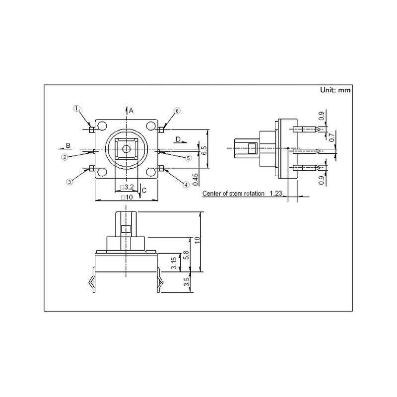 ALPS SKQU 4 direction Joystick w/ Switch (EF-07025) SKQUCAA010