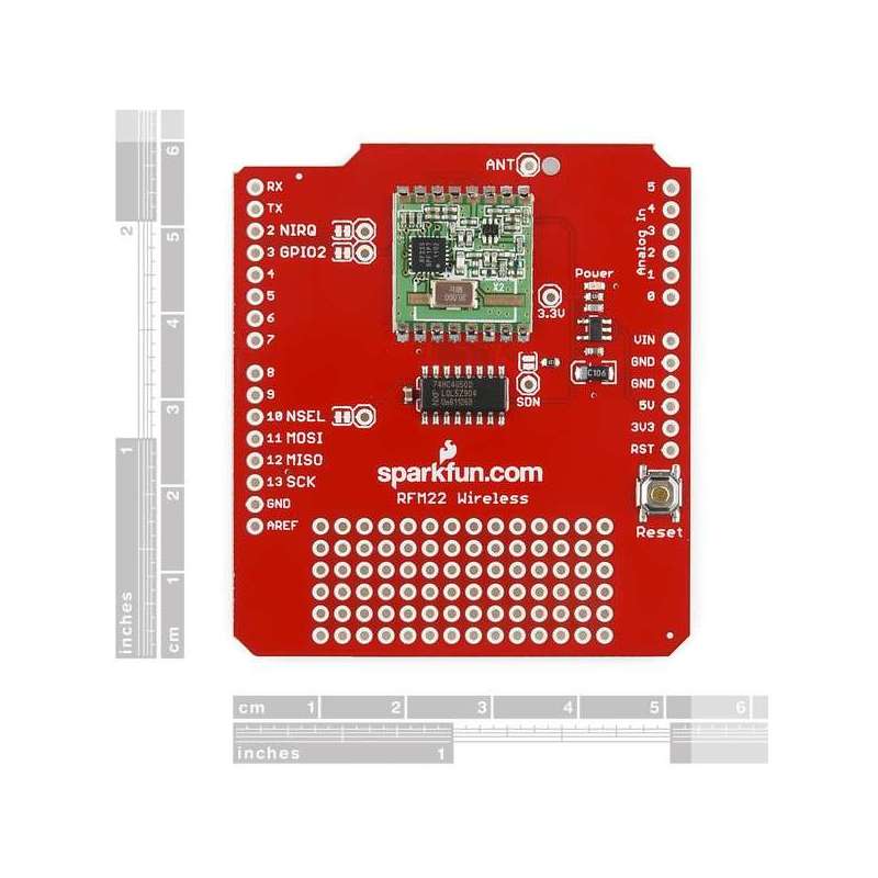 RFM22 Shield - 434MHz (Sparkfun DEV-11018) 433MHz ISM FSK transceiver ...