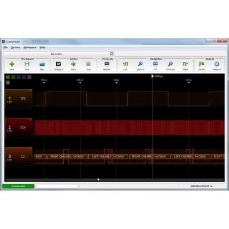ScanaPLUS V2 (IKALOGIC) 100MHz 9-Channels logic analyzer 1.2/1.8/3.3/5 ...