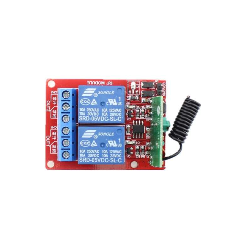 2 Channels Relay RF wireless Remote Control Module DC 5V (ER-CRF00502C)