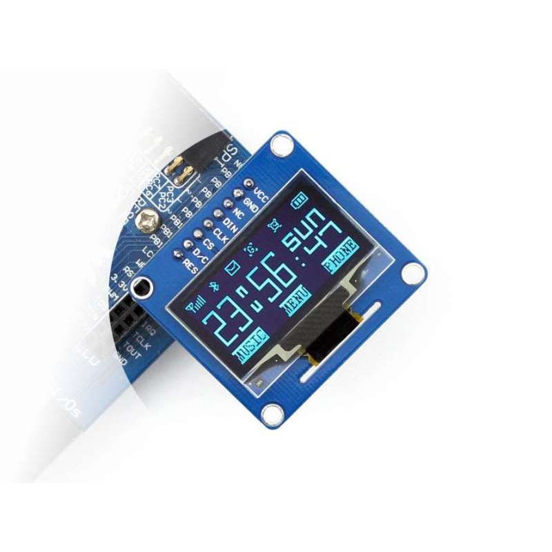 1.3inch OLED (B) (Waveshare) 128x64, 3/4-wire SPI, I2C, SH1106, 3.3/5V, blue