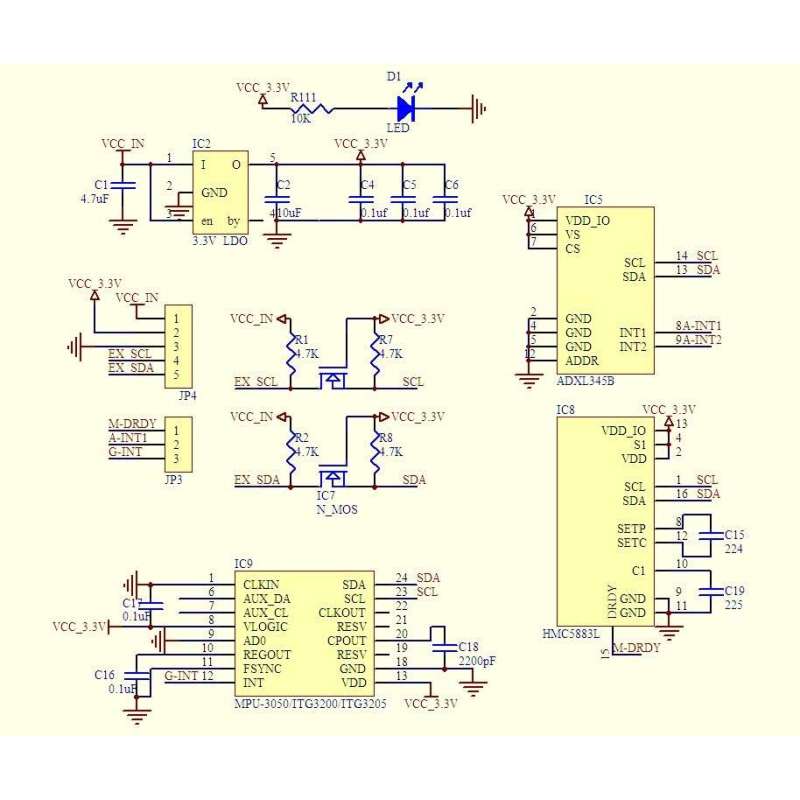 GY-85 9DOF IMU Sensor Module (ER-SMO41585G) ADXL345 + HMC5883 + MPU ...