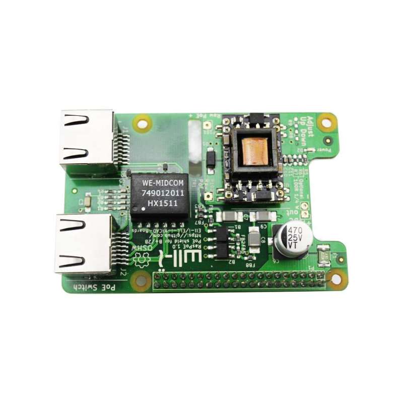 Ras PoE Raspberry Pi B+/Rpi2/3 PoE shield (ER-CDE52177I) Power-over ...